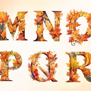Fall Png Fall Clipart Autumn Stickers Alphabet Png Decorative Letters ...