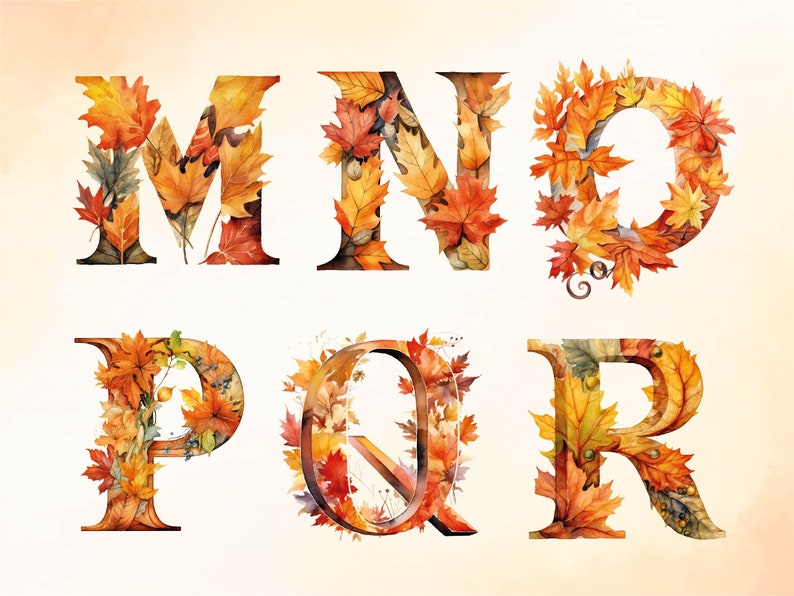 Fall Png Fall Clipart Autumn Stickers Alphabet Png Decorative Letters ...