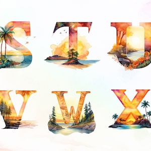 Sunset Png Sunset Clipart Summer Png Alphabet Clipart Watercolor ...
