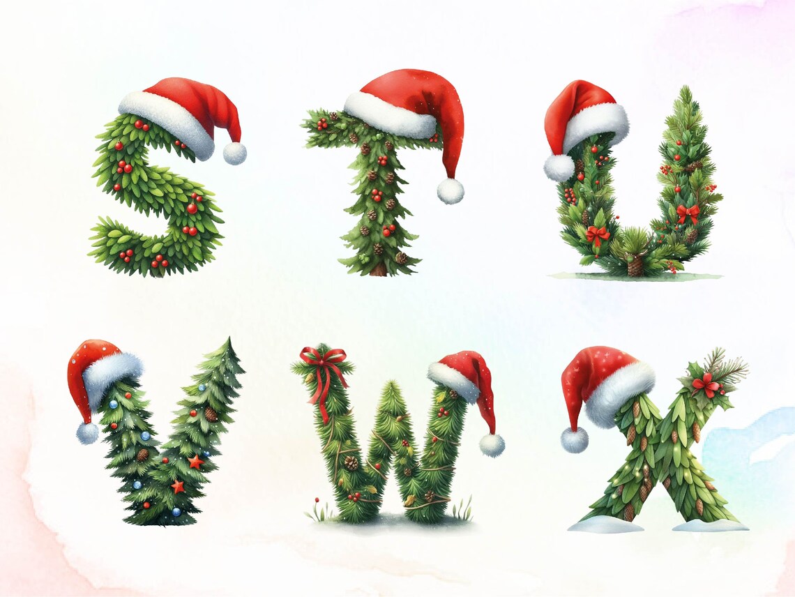 Christmas Name Png Santa Letters Christmas Font Watercolor Christmas ...
