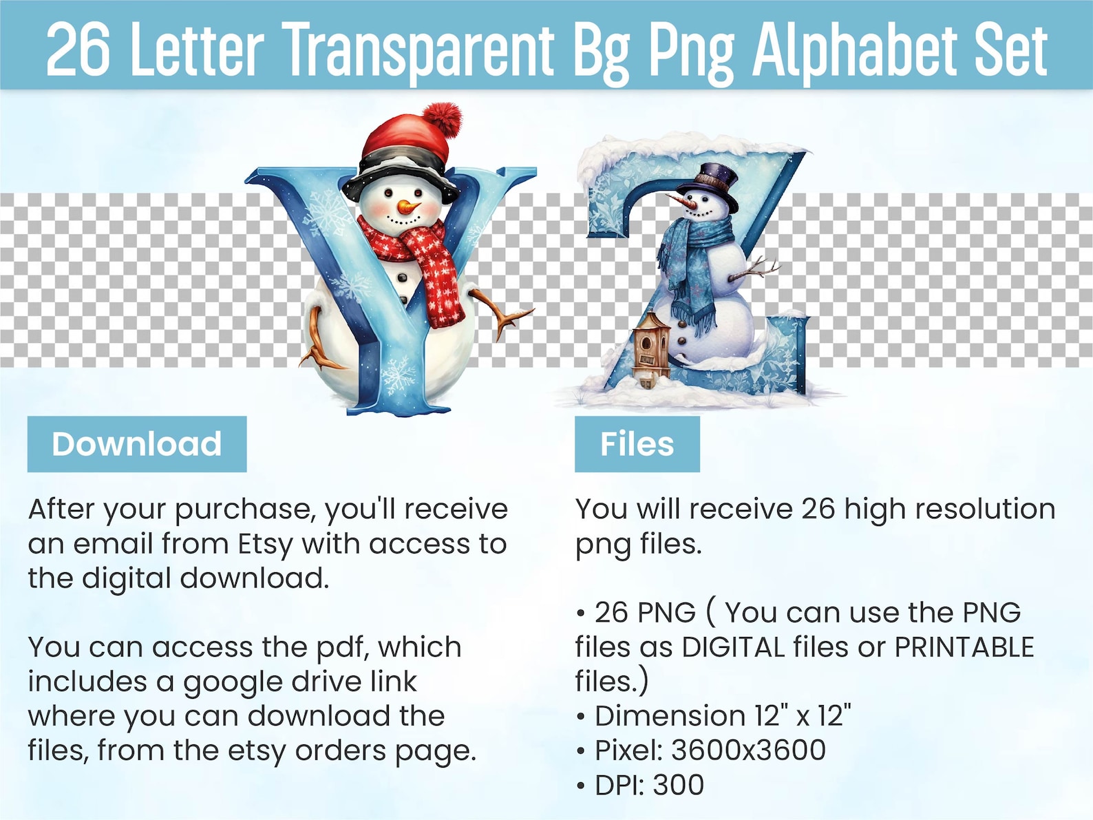 Snowman Clipart Snowman Png Alphabet Clipart Snowman Printable Winter ...