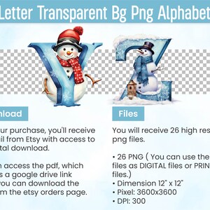 Snowman Clipart Snowman Png Alphabet Clipart Snowman Printable Winter ...