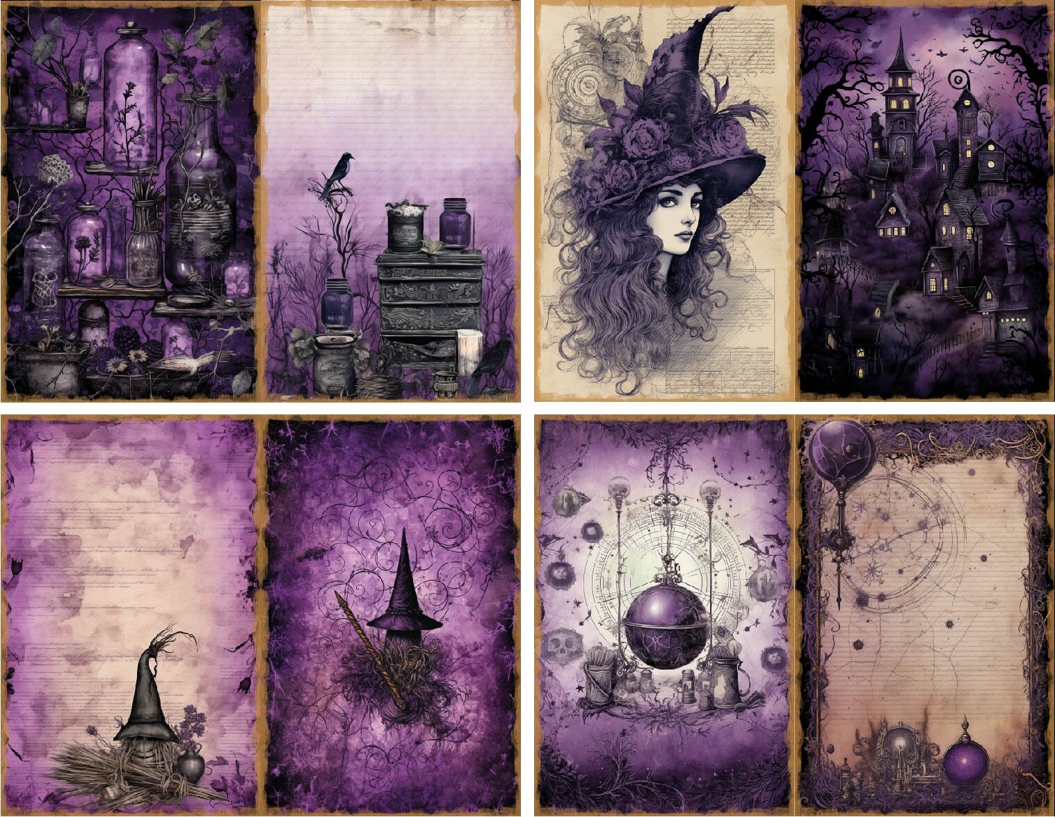 Witch Junk Journal Printable Halloween Junk Journal Magic Journal Witch ...