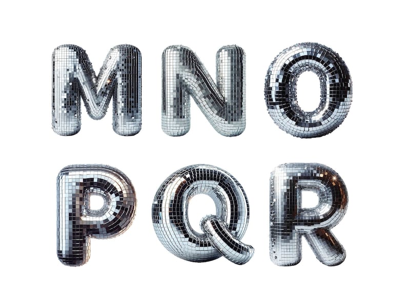 Disco Ball Png Clipart Disco Letters Font Alphabet Png Doodle Letters ...