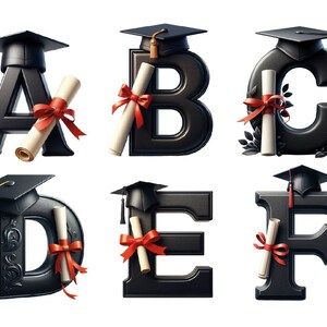Graduation Letters Grad Font Graduation Alphabet Png Graduation Clipart ...