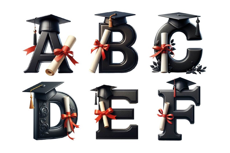 Graduation Letters Grad Font Graduation Alphabet Png Graduation Clipart ...