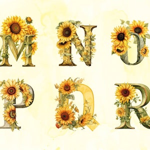 Sunflower Clipart Letter Sunflower Png Sunflower Font Alphabet Png ...