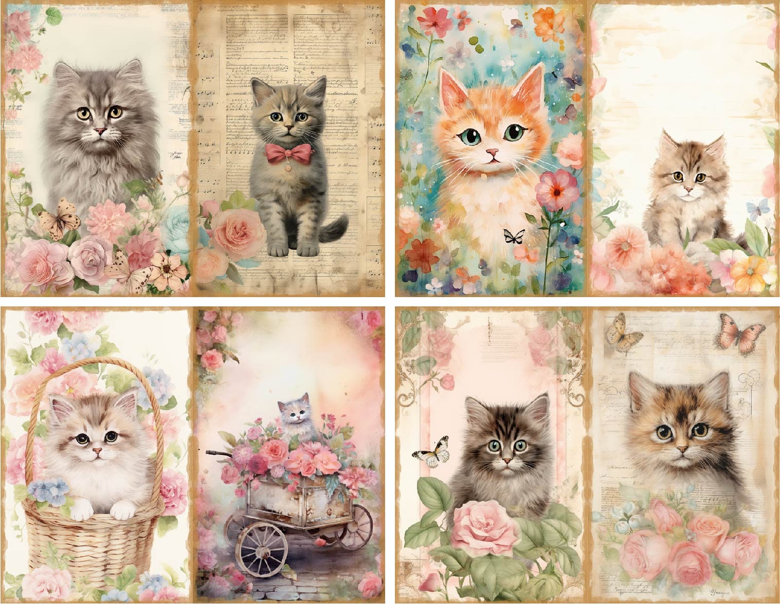 Cat Junk Journal Printable Cat Journal Kitten Junk Journal Page Cute ...