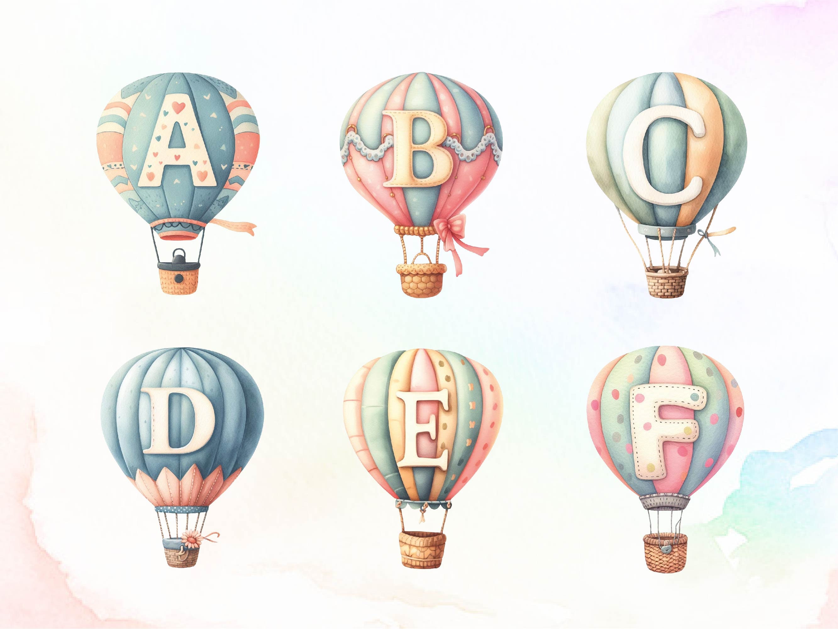 Hot Air Balloon Clipart Hot Air Balloon Png Alphabet Clipart Font ...
