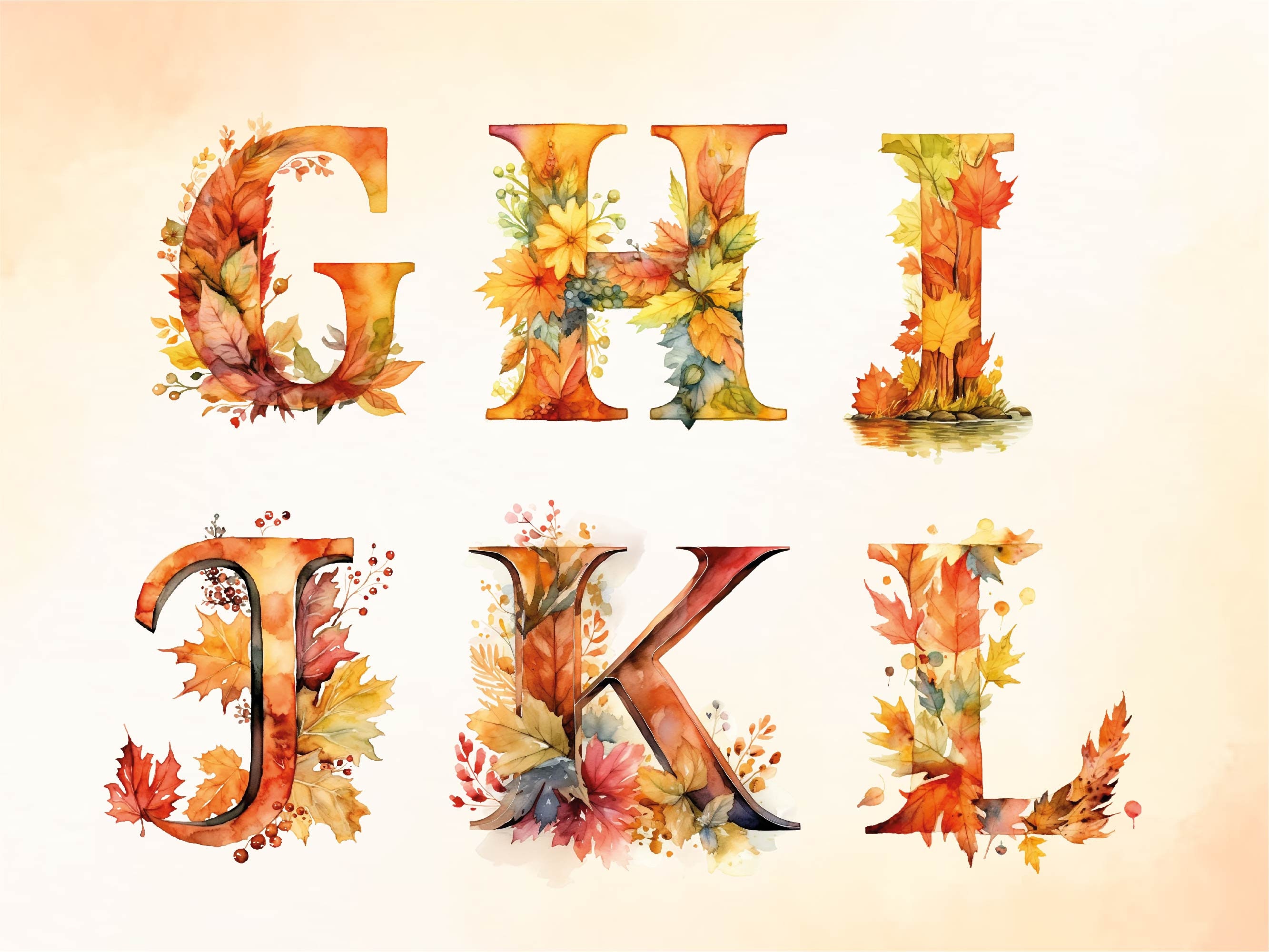 Fall Png Fall Clipart Autumn Stickers Alphabet Png Decorative Letters ...