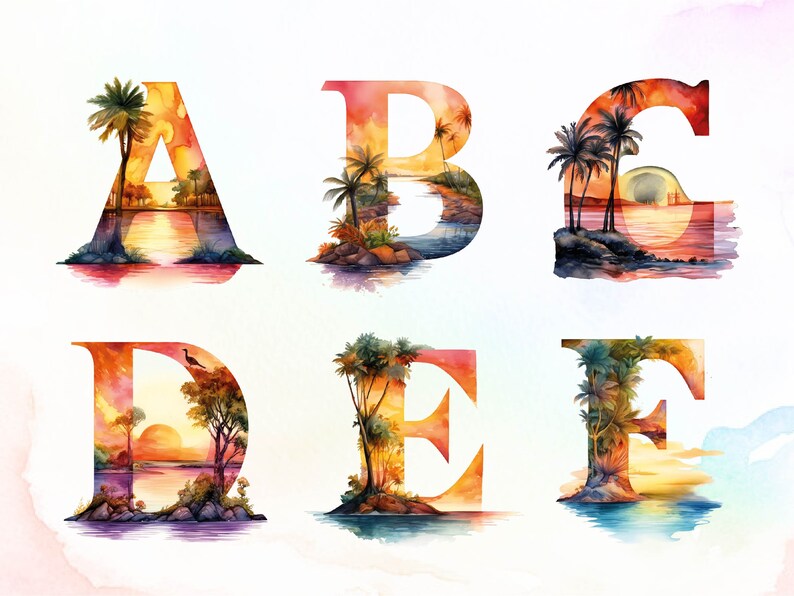 Sunset Png Sunset Clipart Summer Png Alphabet Png Doodle - Etsy