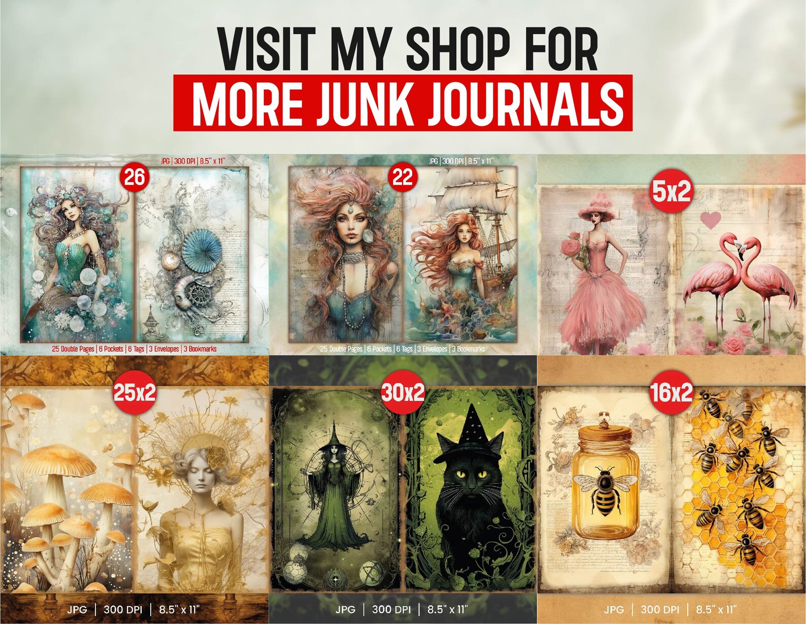 Witch Junk Journal Printable Halloween Junk Journal Magic Journal Witch ...