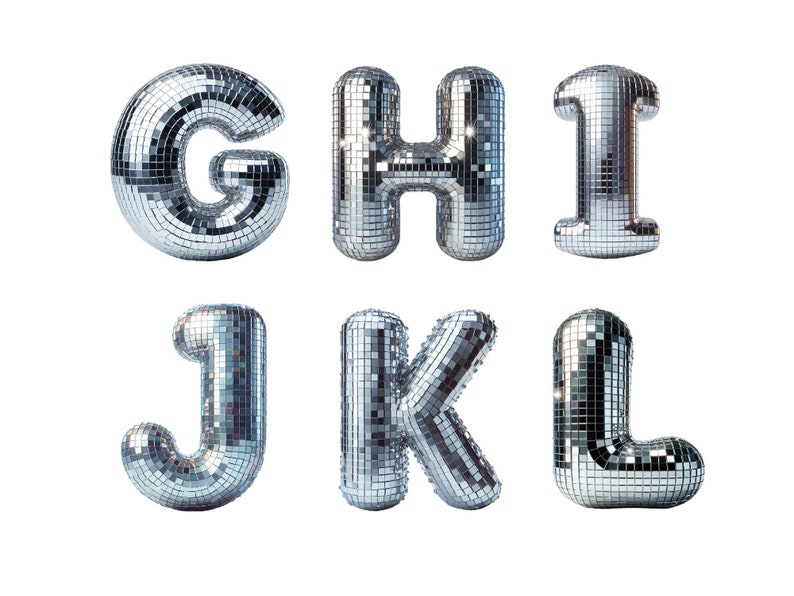 Disco Ball Png Clipart Disco Letters Font Alphabet Png Doodle Letters ...
