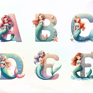 Glitter Mermaid Png Mermaid Clipart Alphabet Png Font Doodle Letters ...