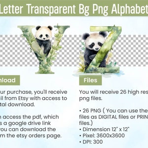 Panda Png Panda Clipart Alphabet Png Doodle Letters Animal Alphabet ...