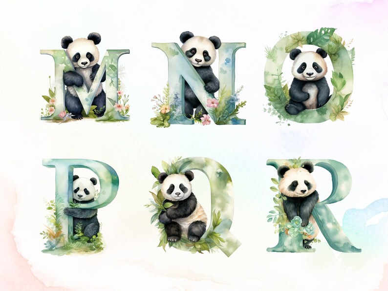 Panda Png Panda Clipart Alphabet Png Doodle Letters Animal Alphabet ...