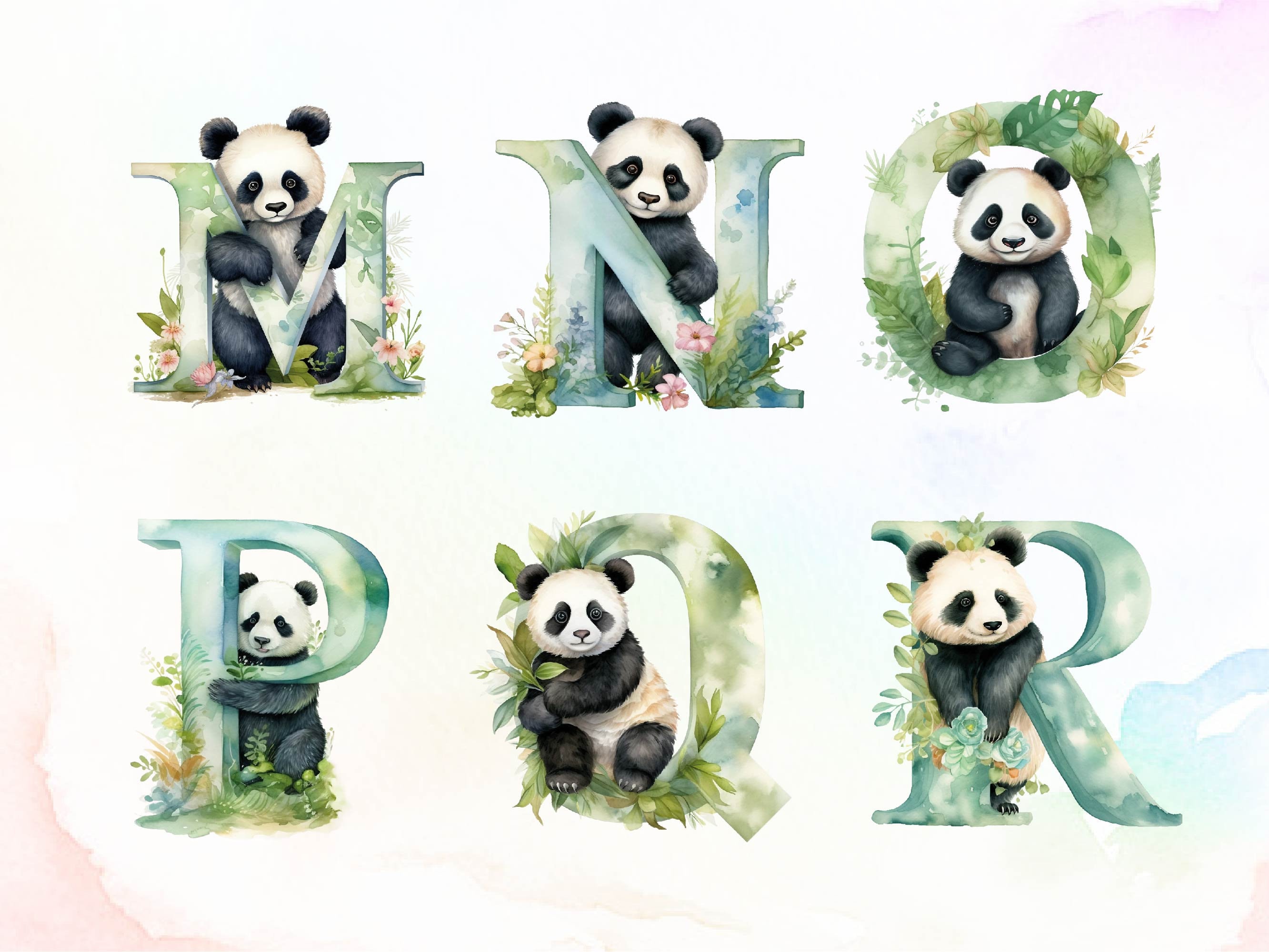 Panda Png Panda Clipart Alphabet Png Doodle Letters Animal Alphabet ...