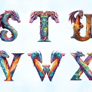 Dragon Clipart Png Dragon Letters Dragon Font Alphabet Clipart ...