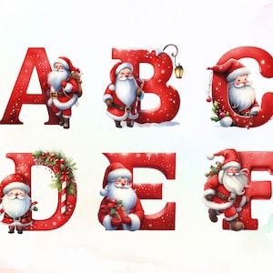 Santa Claus Png Santa Letters Christmas Font Christmas Name Watercolor ...