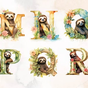 Sloth Png Sloth Clipart Sloth Alphabet Png Doodle Letters Animal ...