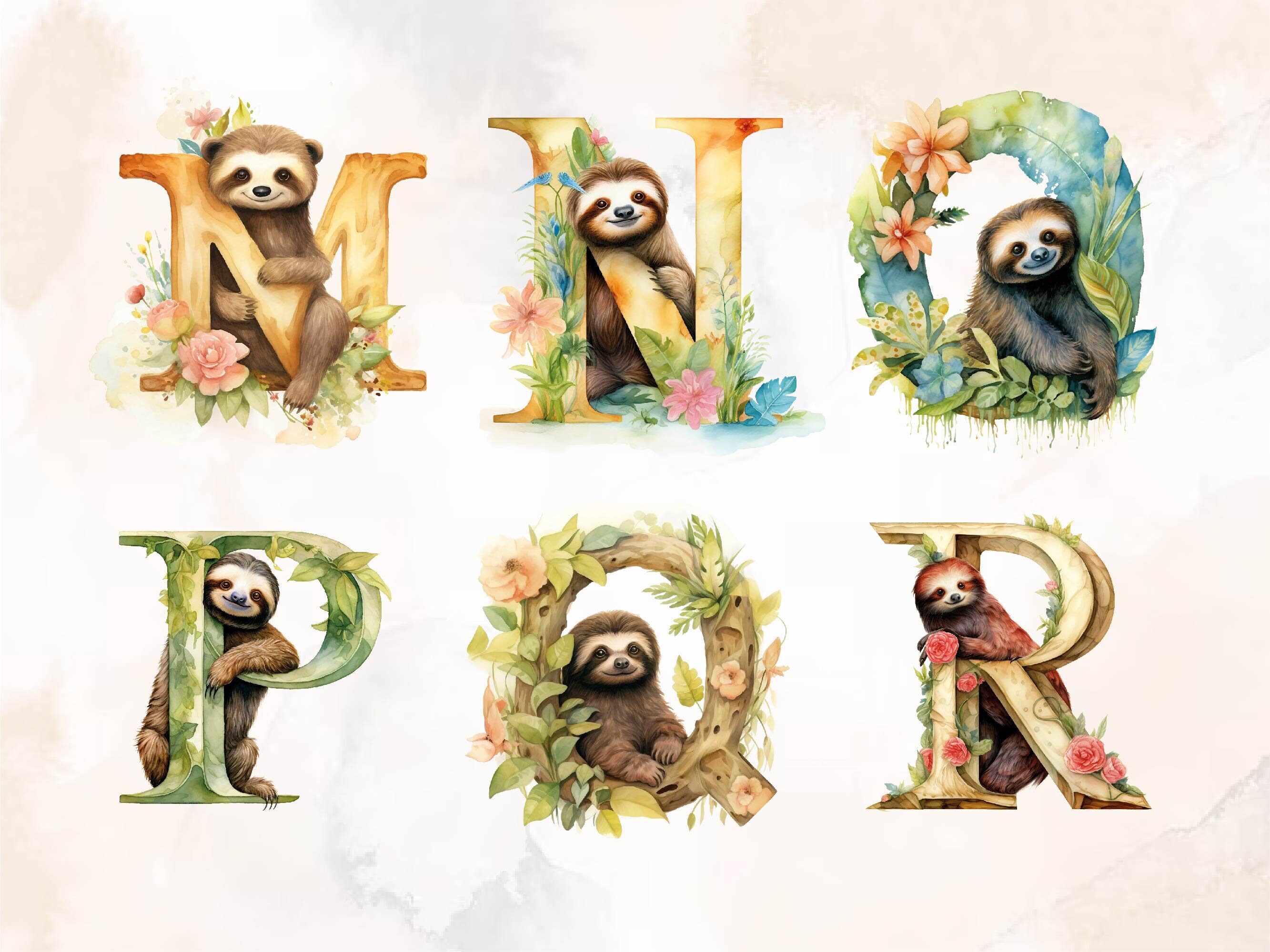 Sloth Png Sloth Clipart Sloth Alphabet Png Doodle Letters Animal ...