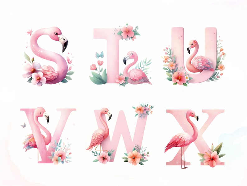 Flamingo Png Clipart Flamingo Font Alphabet Letters Flamingo Print ...
