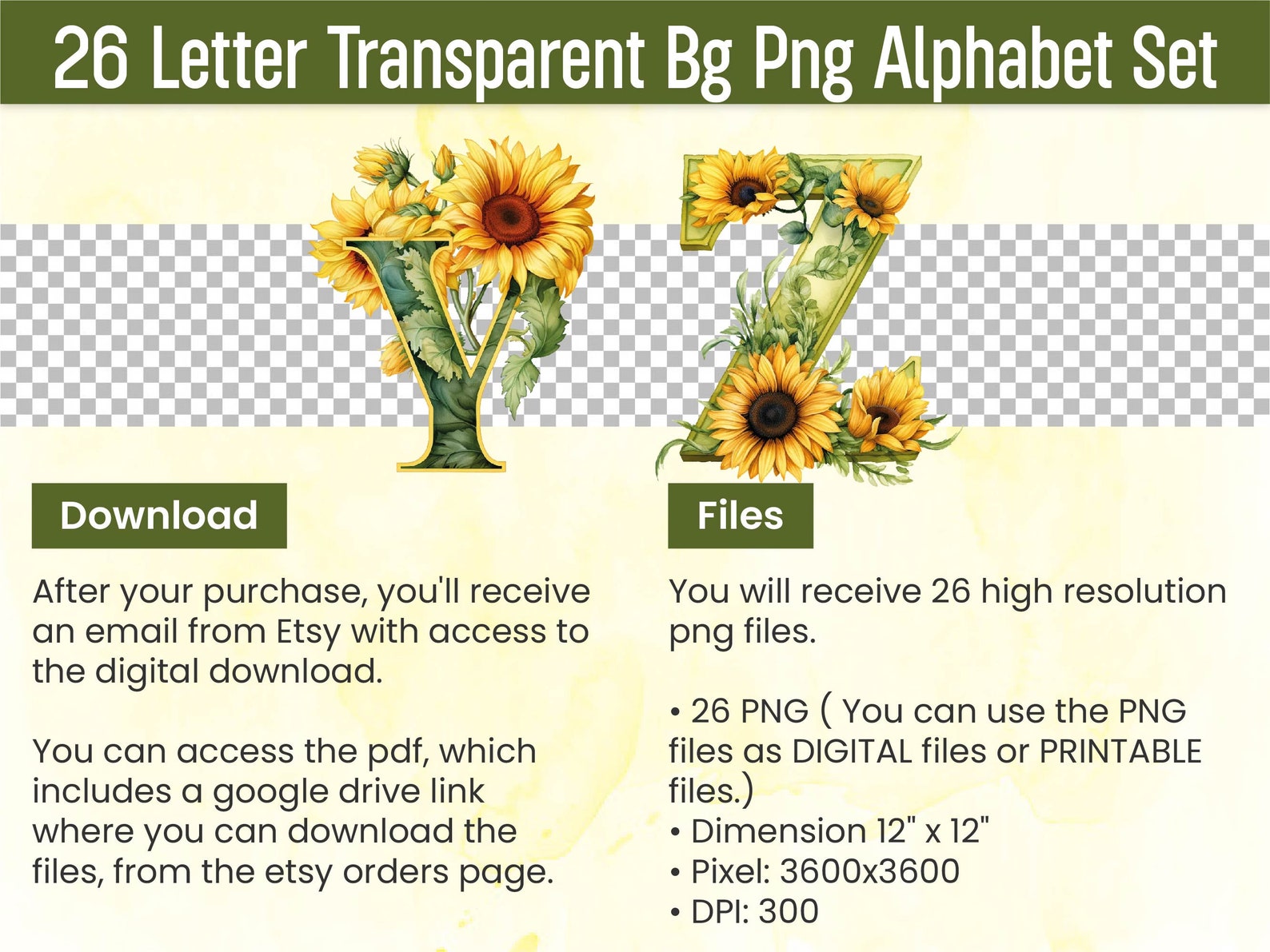 Sunflower Clipart Letter Sunflower Png Sunflower Font Alphabet Png ...