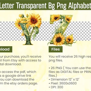 Sunflower Clipart Letter Sunflower Png Sunflower Font Alphabet Png ...