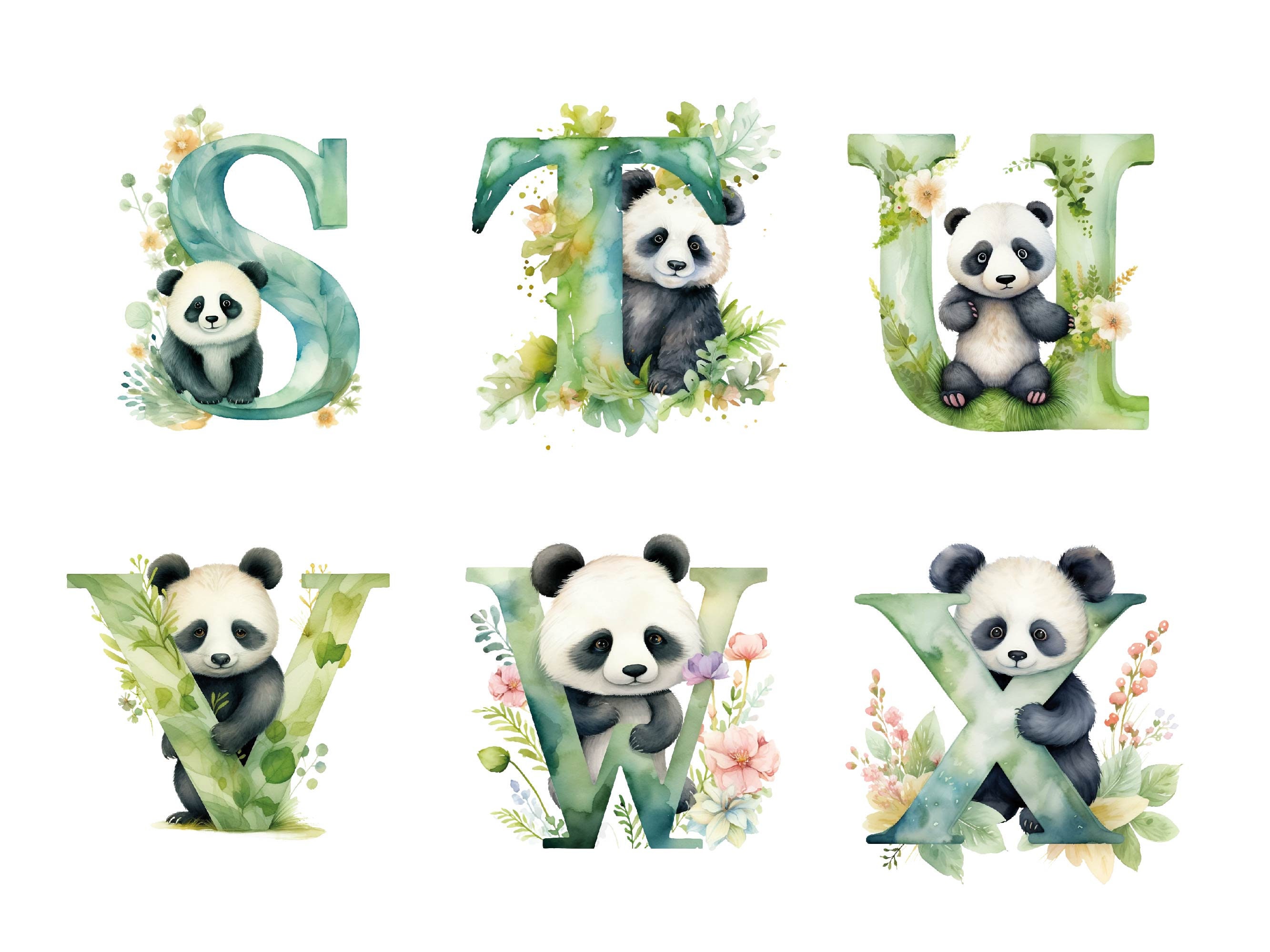Panda Png Panda Clipart Alphabet Png Doodle Letters Animal Alphabet ...