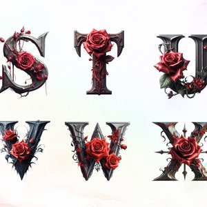 Red Rose Png Rose Clipart Rose Letters Alphabet Png Doodle Letters ...