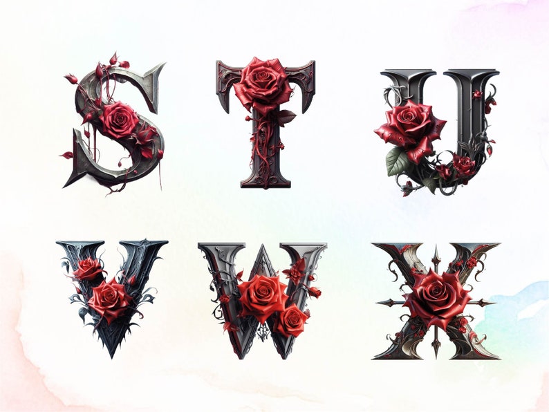 Red Rose Png Rose Clipart Rose Letters Alphabet Png Doodle Letters ...