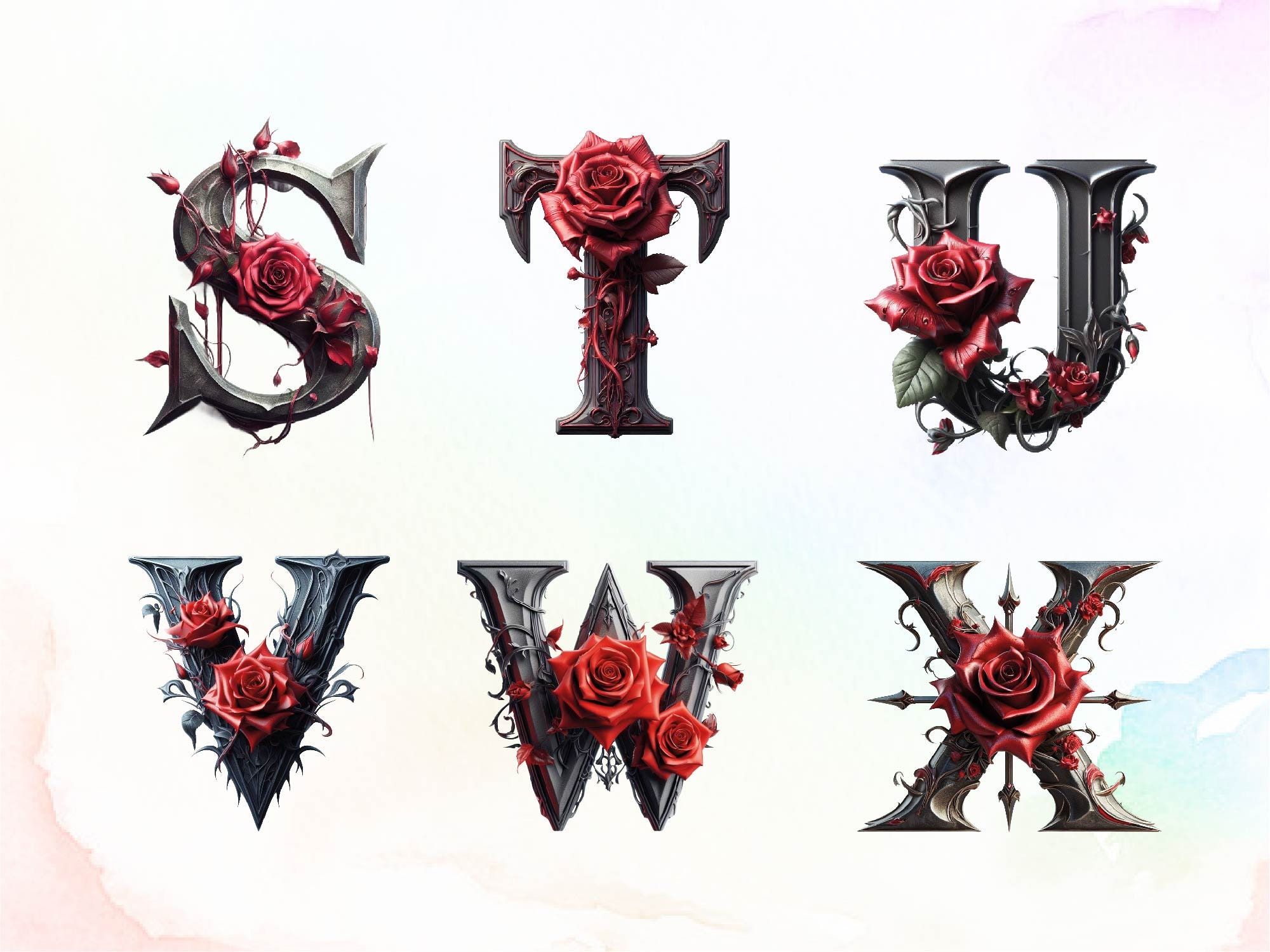 Red Rose Png Rose Clipart Rose Letters Alphabet Png Doodle Letters ...