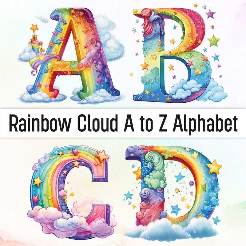 Rainbow Letters - Etsy