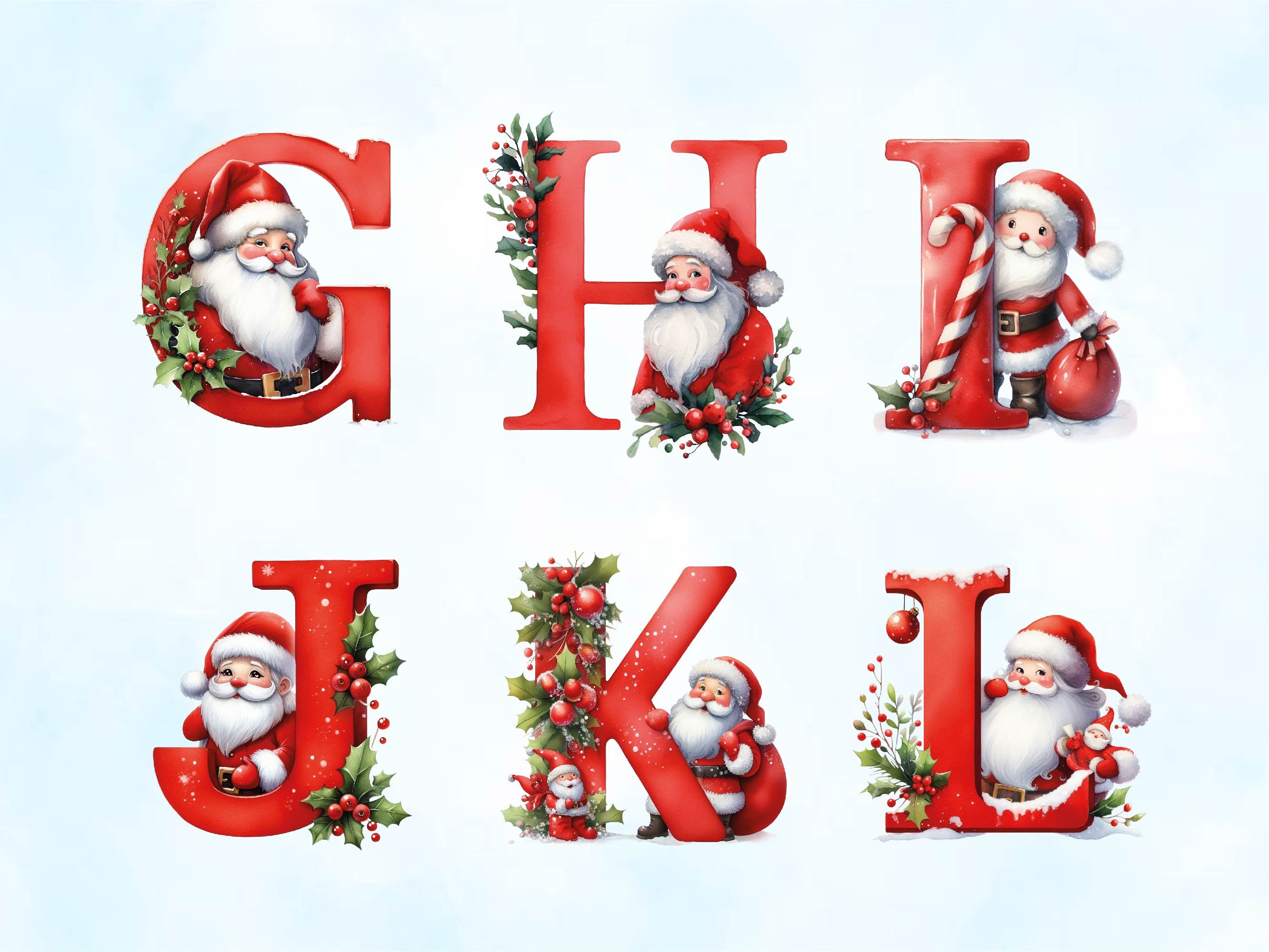 Santa Claus Png Santa Letters Christmas Font Christmas Name Watercolor ...