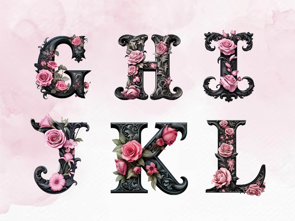 Rose Png Clipart Rose Font Alphabet Rose Letters Png Doodle Letters ...