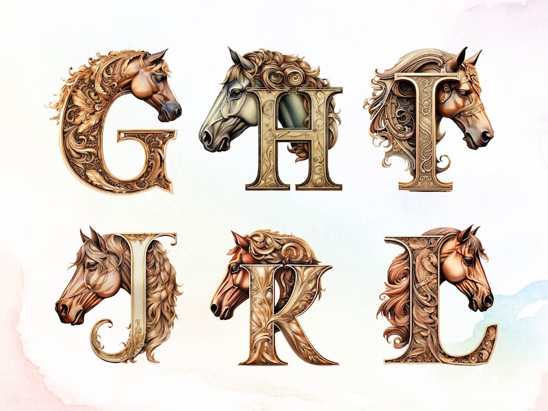 Horse Png Clipart Horse Letters Horse Alphabet Png Doodle Letters Font ...