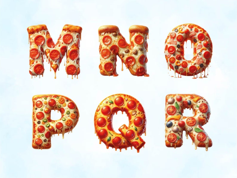 Pizza Letters Pizza Font Alphabet Png Pizza Clipart Png Doodle Letters ...
