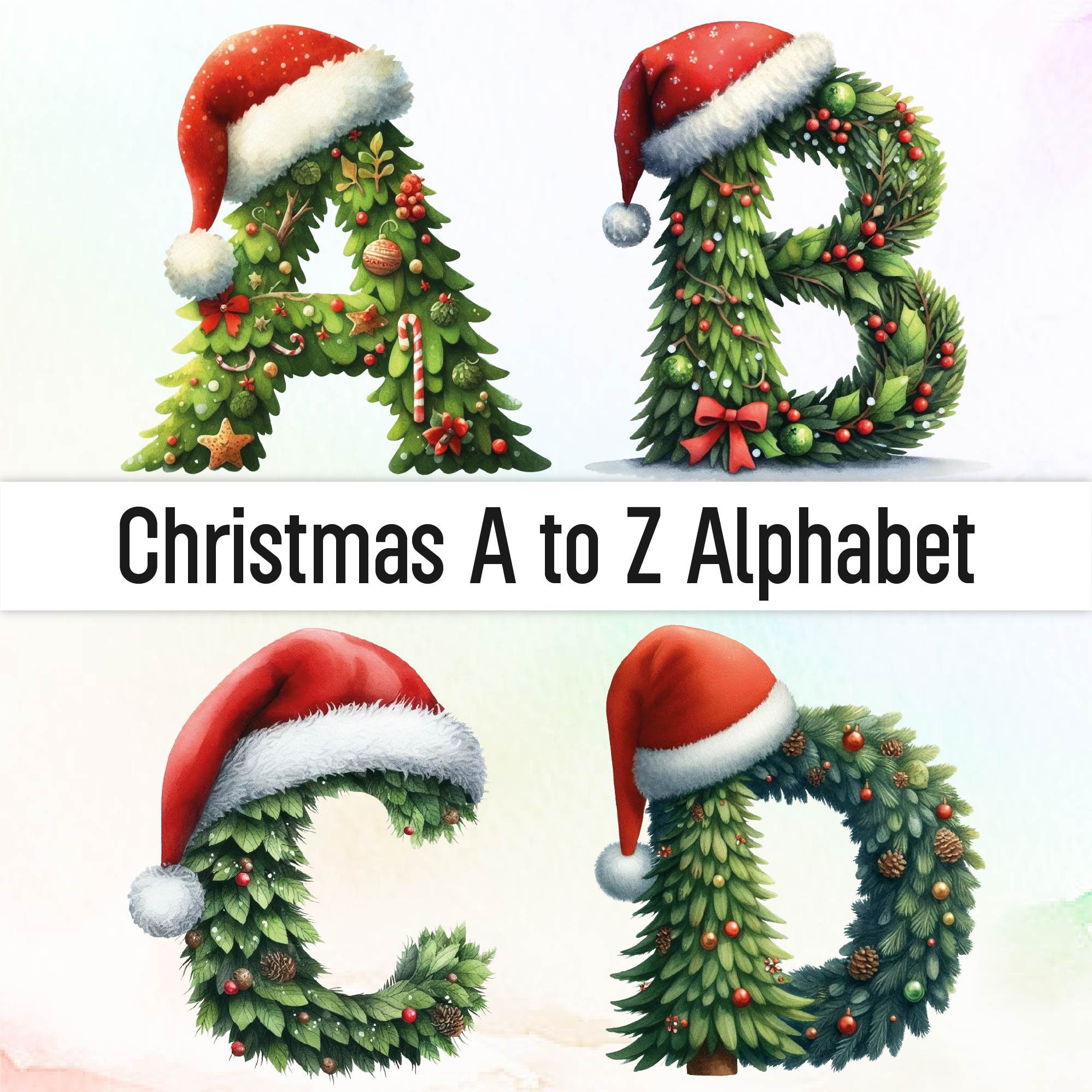 Christmas Name Png Santa Letters Christmas Font Watercolor Christmas ...