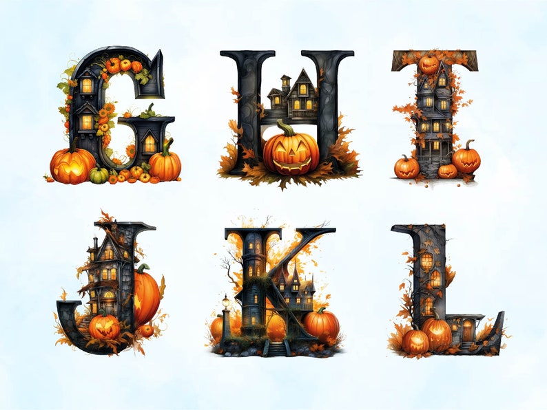 Halloween Letters Halloween Clipart Halloween Font Spooky Season Png ...
