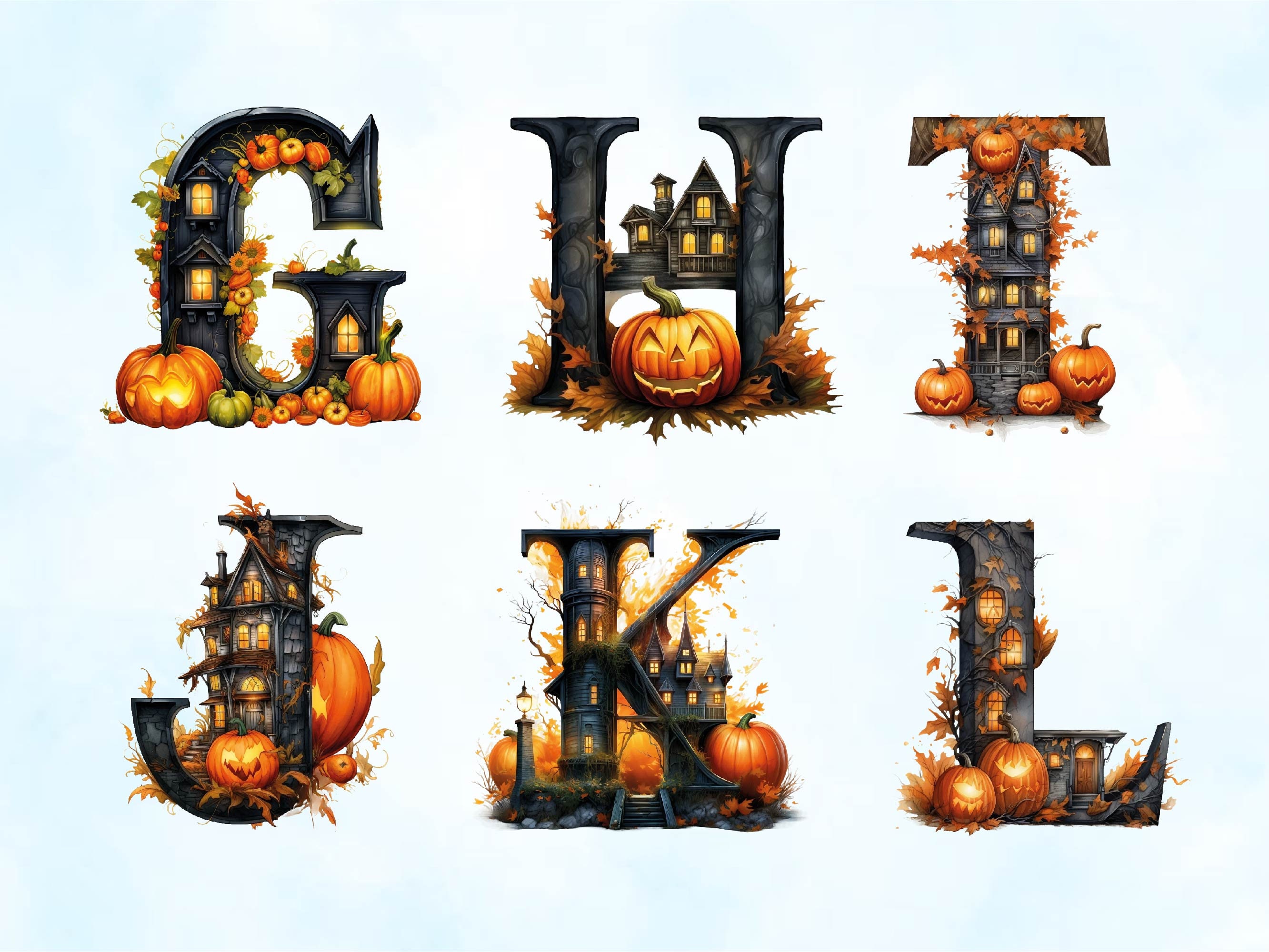 Halloween Letters Halloween Clipart Halloween Font Spooky Season Png ...