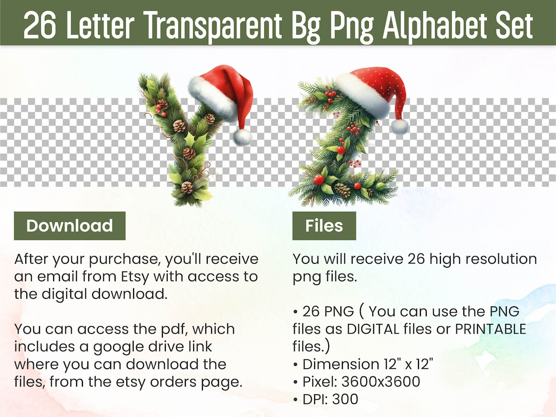 Christmas Name Png Santa Letters Christmas Font Watercolor Christmas ...