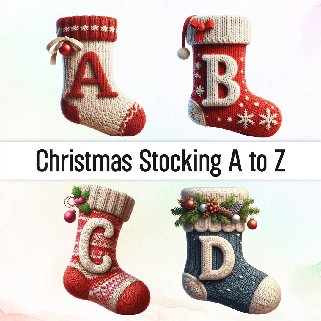 Custom Christmas Stocking Clipart Christmas Name Png Christmas Font ...