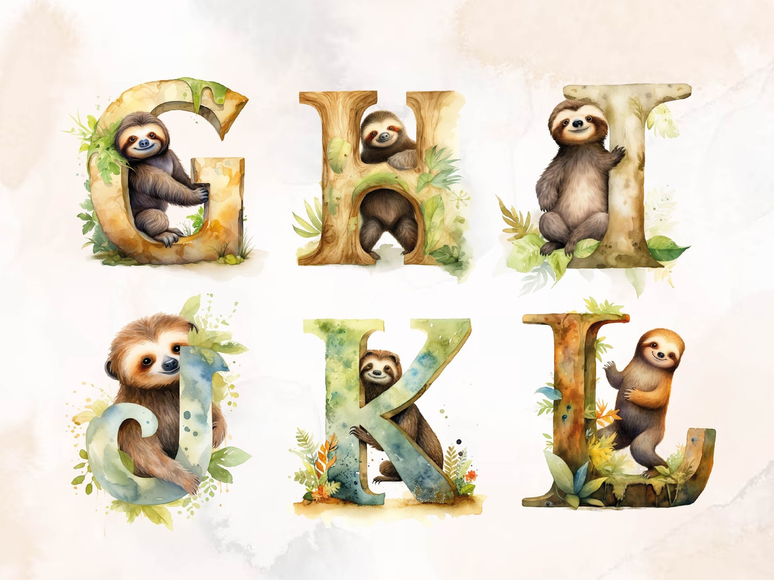Sloth Png Sloth Clipart Sloth Alphabet Png Doodle Letters Animal ...