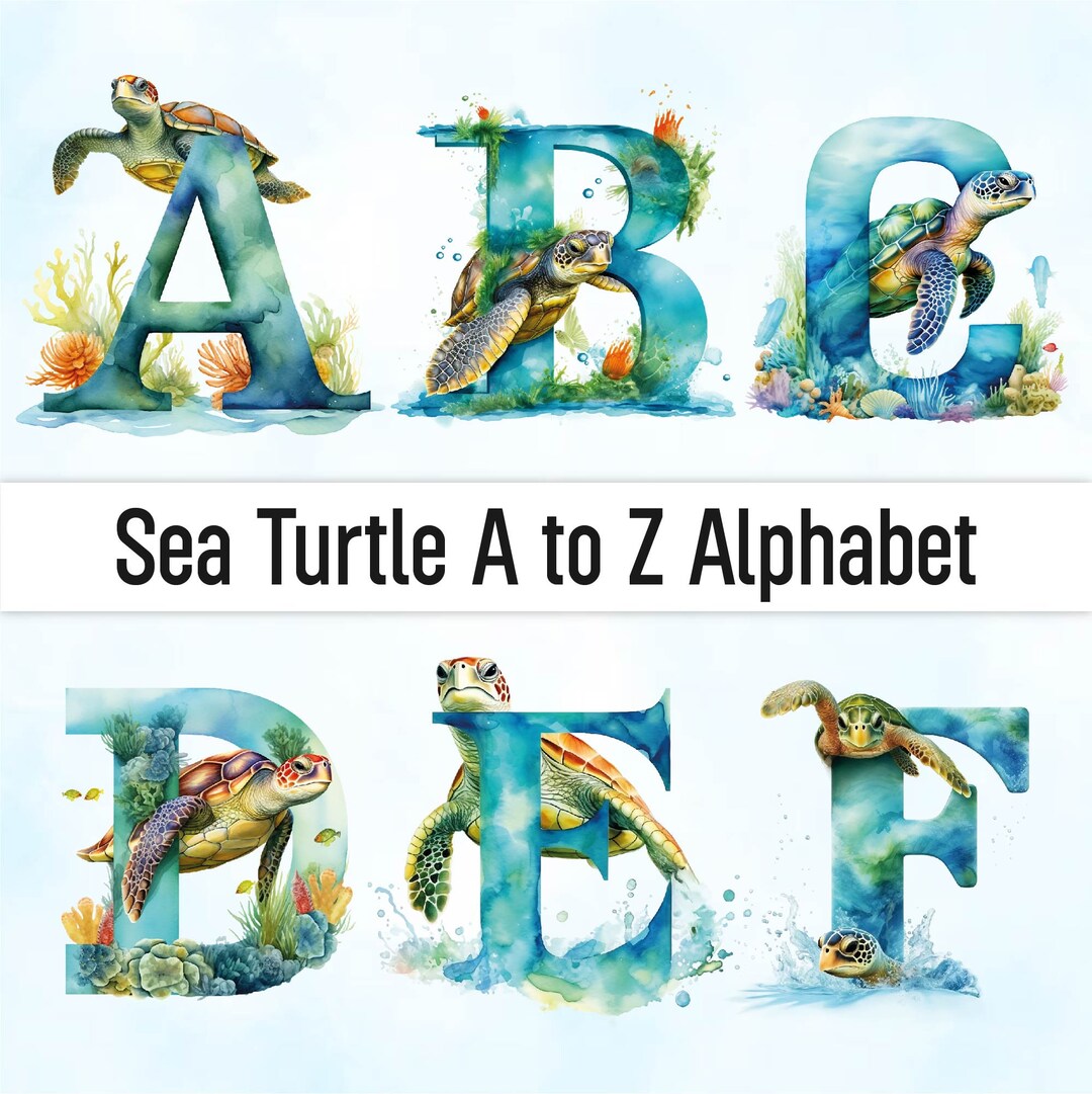 Sea Turtle Png Clipart Alphabet Png Doodle Letters Doodle Alphabet ...