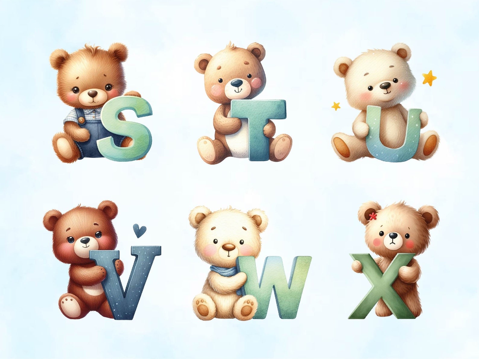Toy Bear Clipart Alphabet Png Bear Baby Shower Decorations Doodle ...