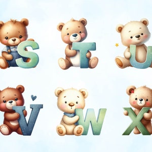 Toy Bear Clipart Alphabet Png Bear Baby Shower Decorations Doodle ...