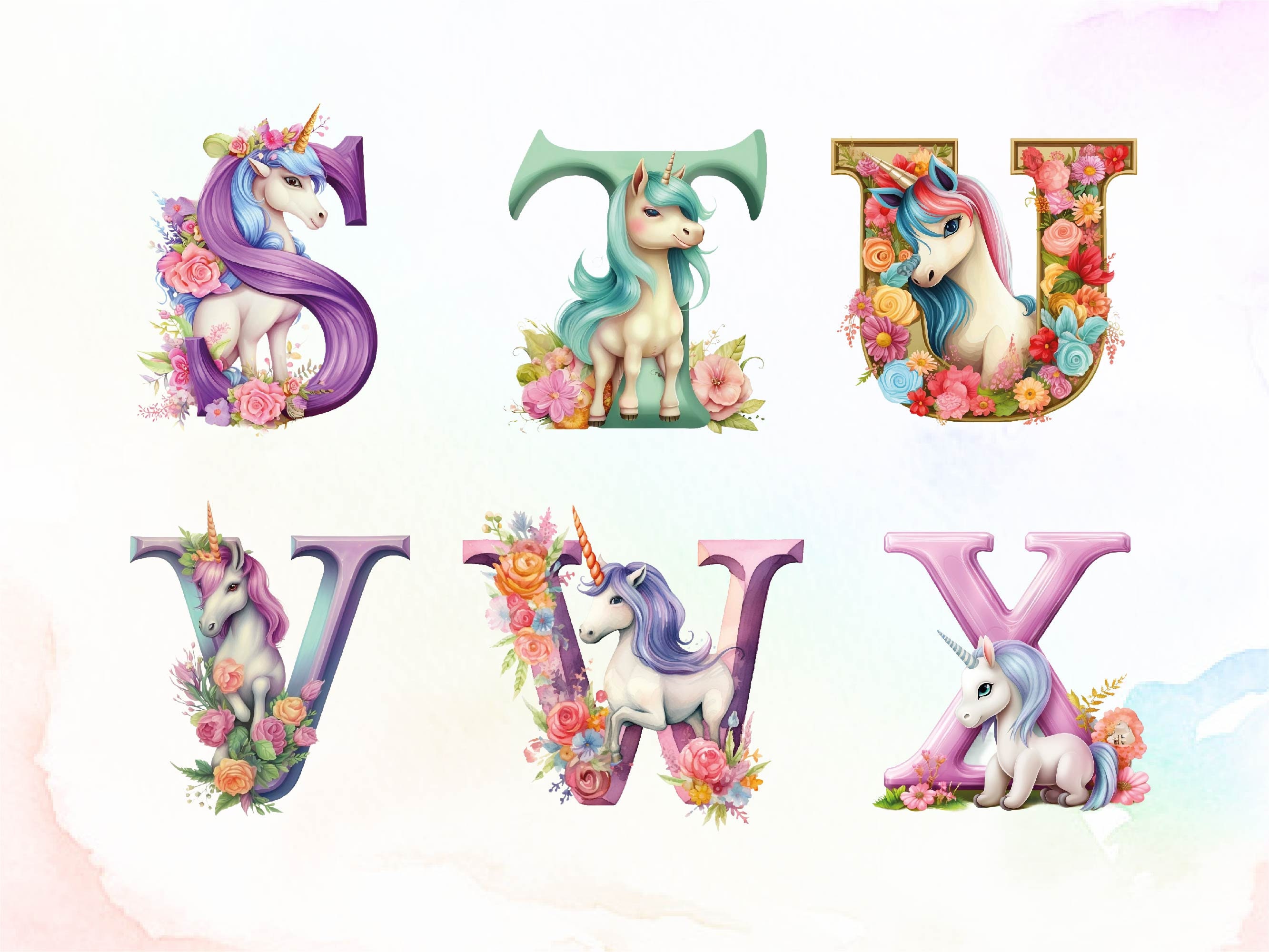 Unicorn Clipart Png Unicorn Font Unicorn Letters Alphabet Png Sticker ...