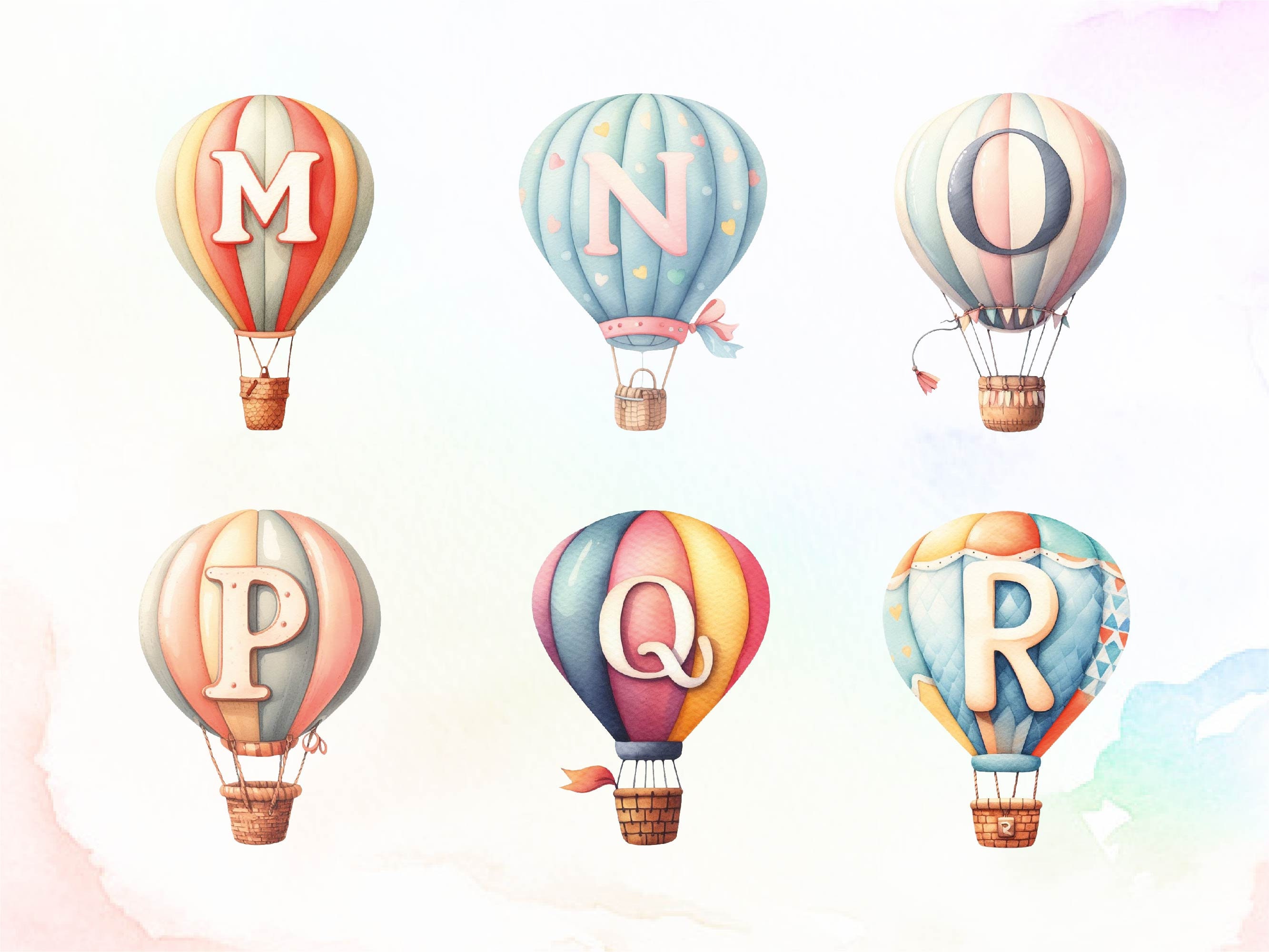Hot Air Balloon Clipart Hot Air Balloon Png Alphabet Clipart Font ...