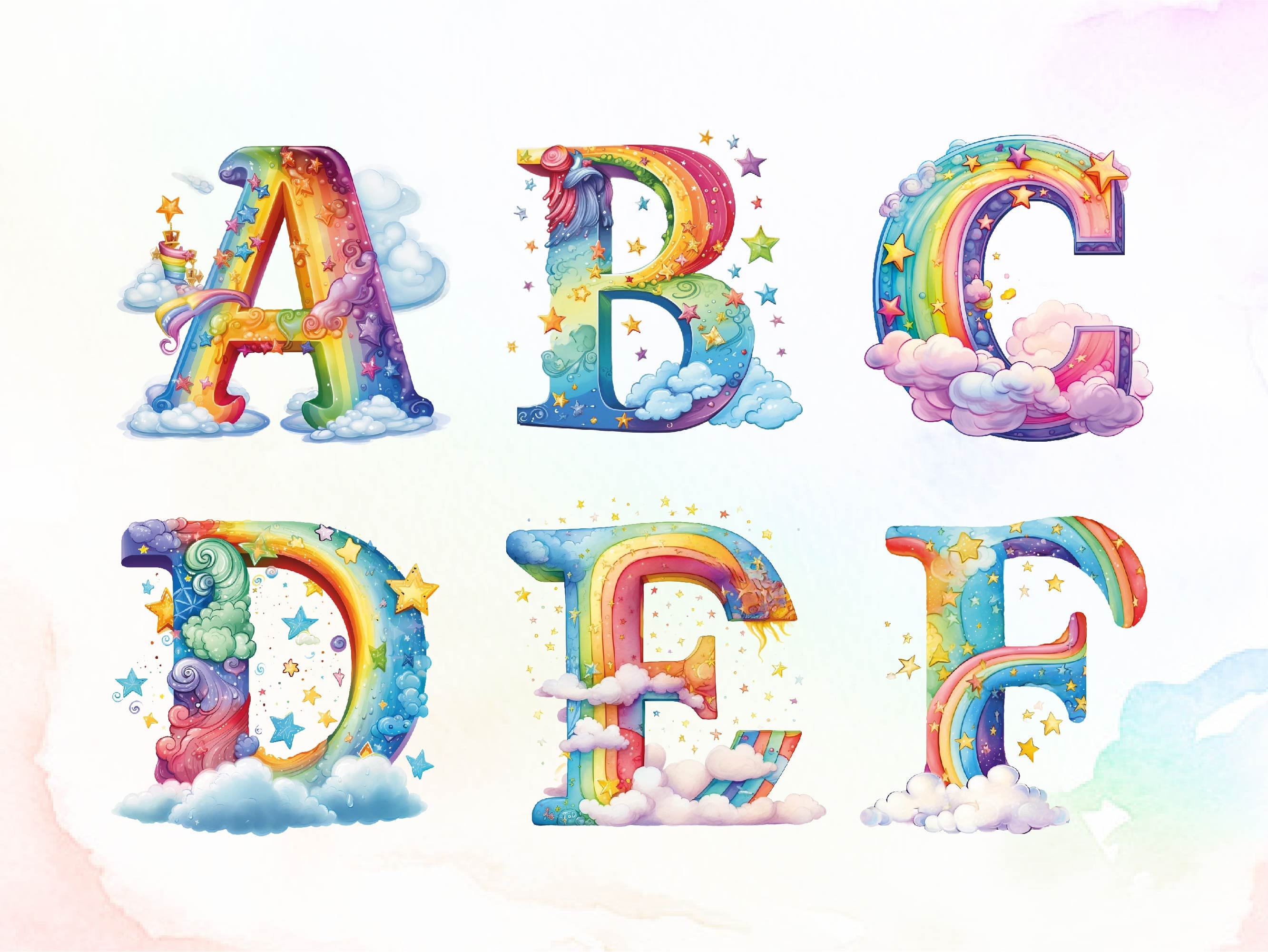 Arcoíris Png Clipart Arcoíris Letras Alfabeto Png Letras Doodle ...