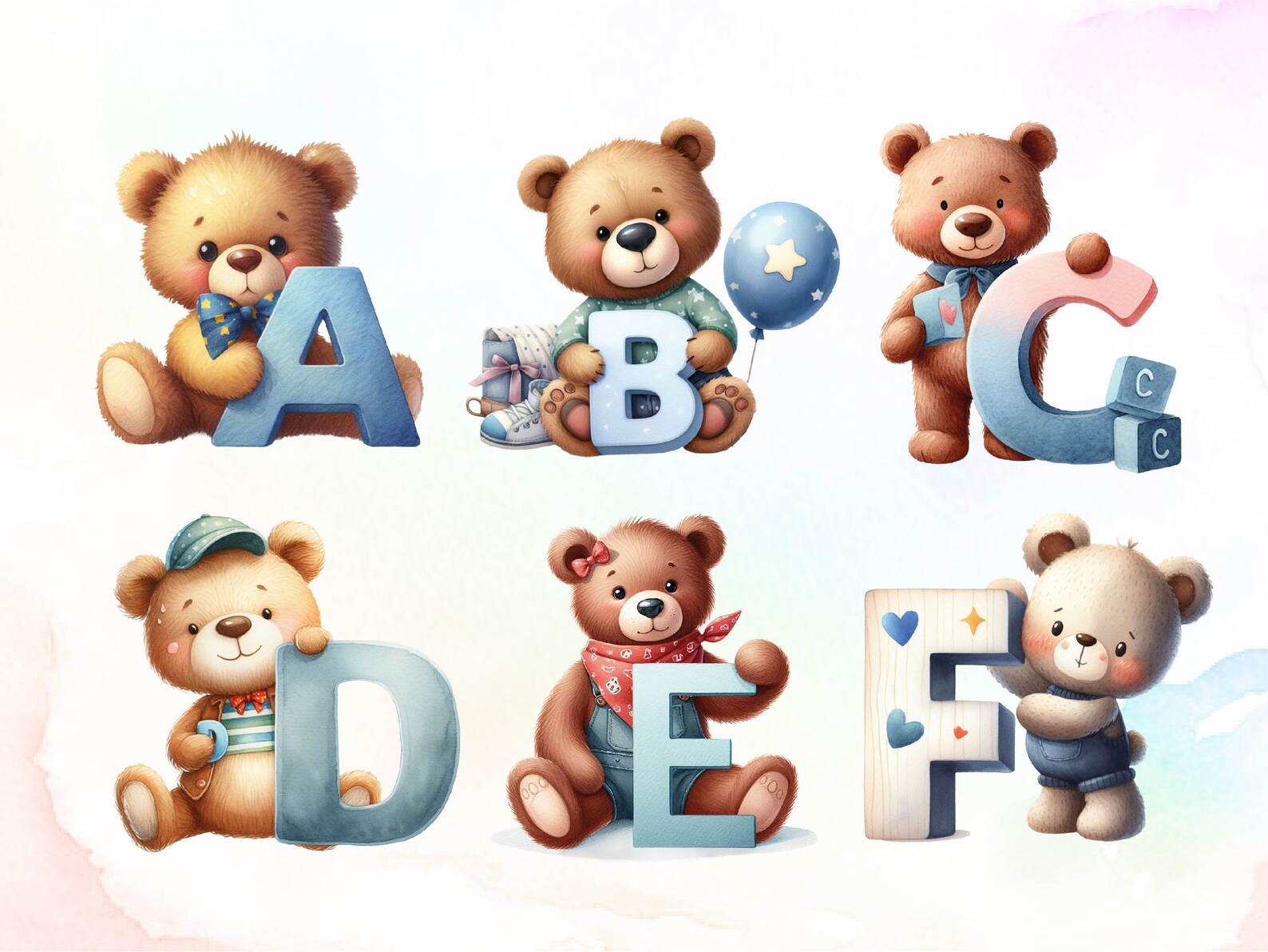 Toy Bear Clipart Alphabet Png Bear Baby Shower Decorations Doodle ...
